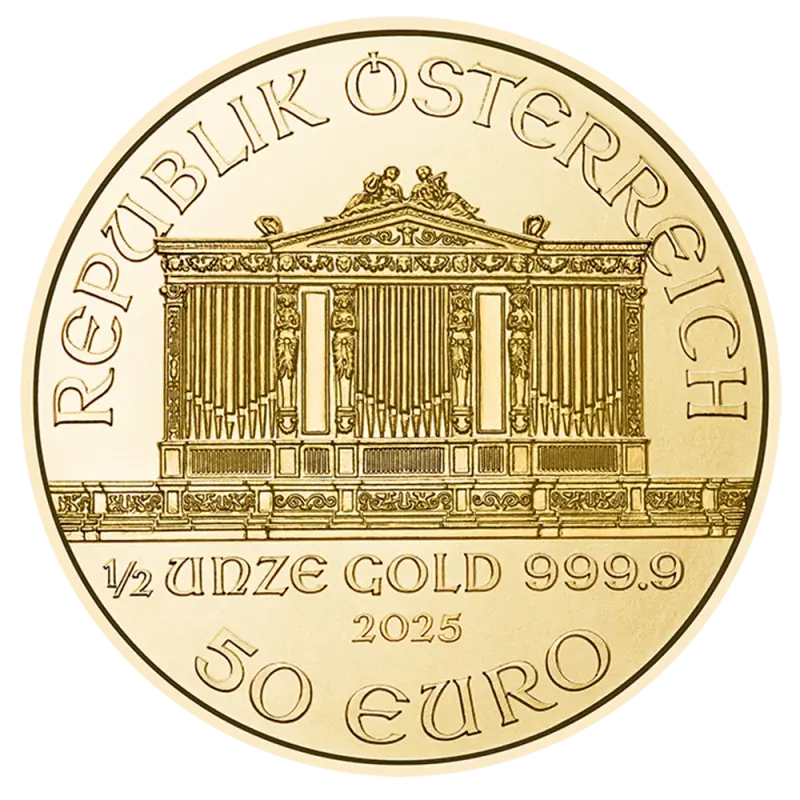 1/2 oz Vienna Philharmonic Gold Coin | 2025 | StoneX Bullion