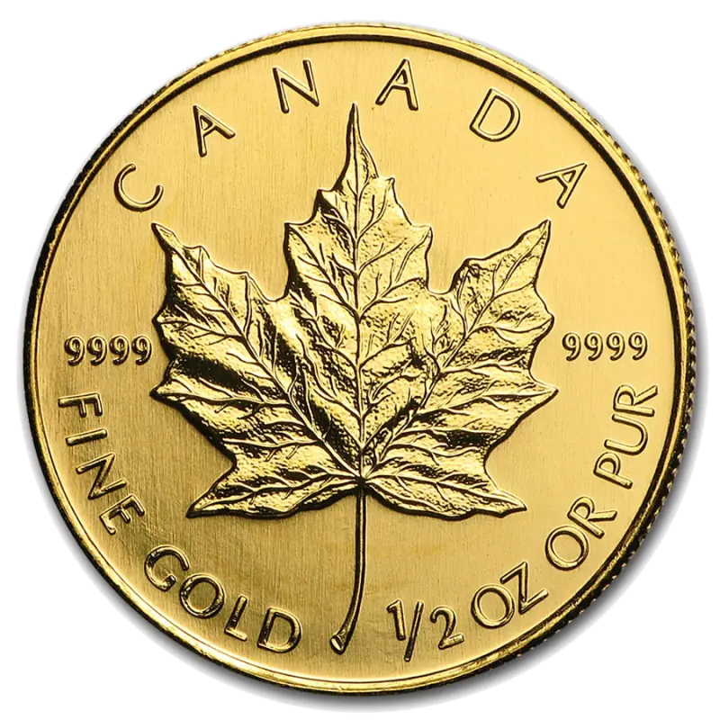 Comprar moneda de Oro 1/2 oz Maple Leaf años diversos | StoneX Bullion