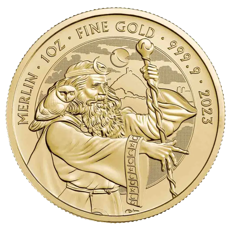 Moneta Merlin 1 Uncja Złota z serii Mity i Legendy 2023 | StoneX Bullion