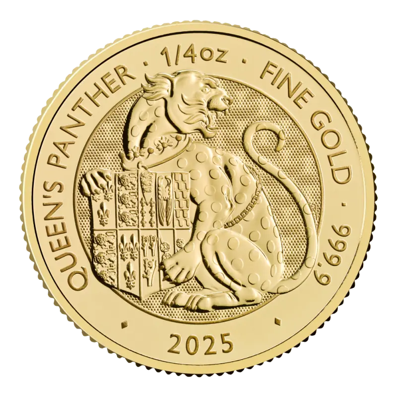 1/4 oz Tudor Beasts Pantera Królowej Złota Moneta | 2025