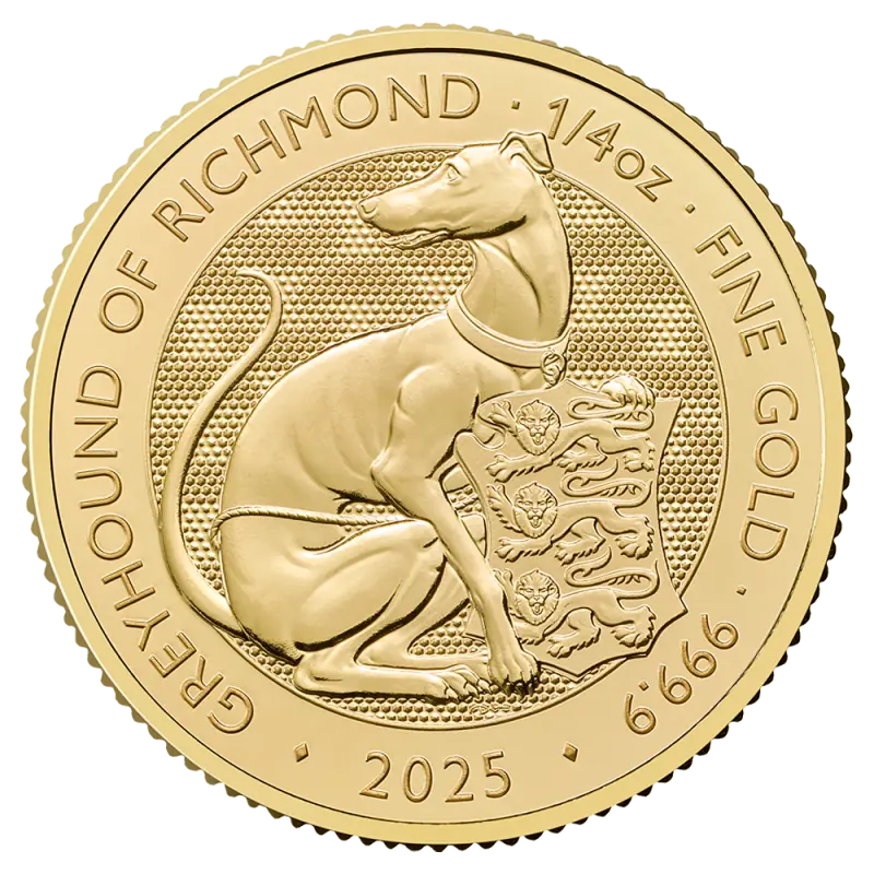 1/4 oz Tudor Beasts Greyhound of Richmond Gold Coin | 2025 | StoneX Bullion