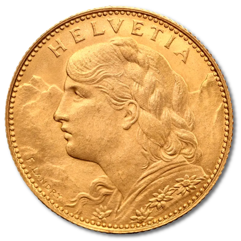 10 Francs 1911-1922 Swiss Half Vreneli Gold Coin | StoneX Bullion