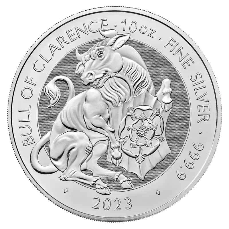 10 oz 2023 Tudor Beasts The Bull of Clarence Silver Coin | StoneX Bullion