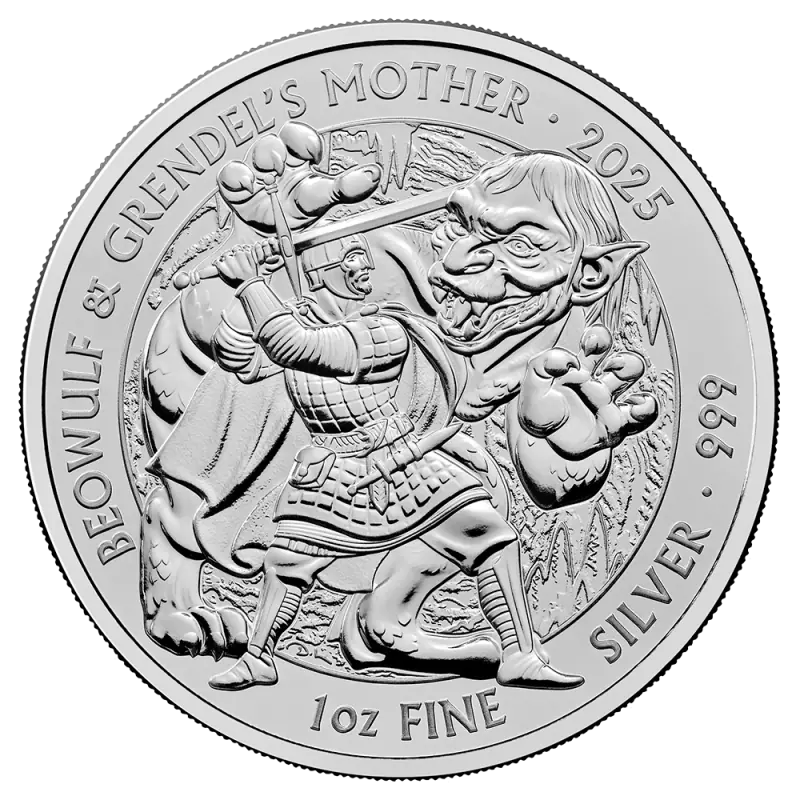1 oz Beowulf & Grendel Myths and Legends Silver Coin | 2025 | StoneX ...
