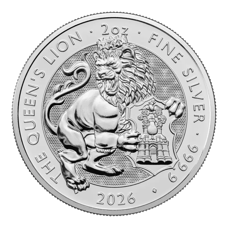 2 oz Tudor Beasts Queens Lion | Argent | 2026 | StoneX Bullion