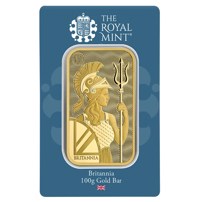 100g Britannia Lingote de Oro | Royal Mint | StoneX Bullion