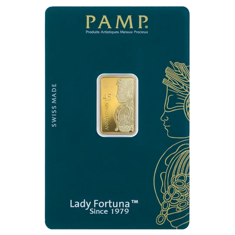 5g Lingote de Oro Lady Fortuna 45 Años | PAMP