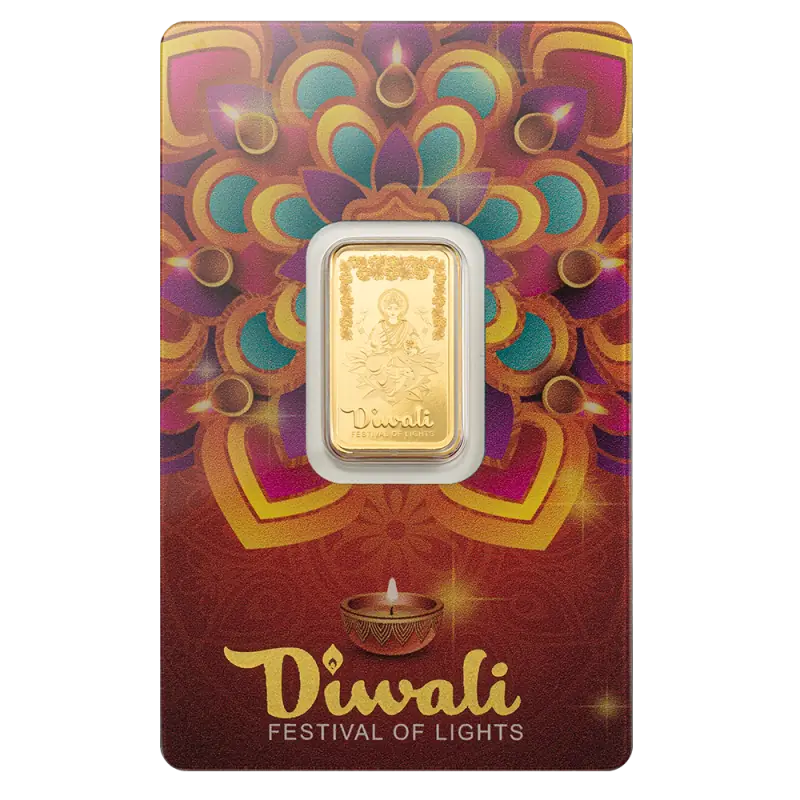 5g Gold Bar | PAMP | Diwali Lakshmi & Rangoli | StoneX Bullion