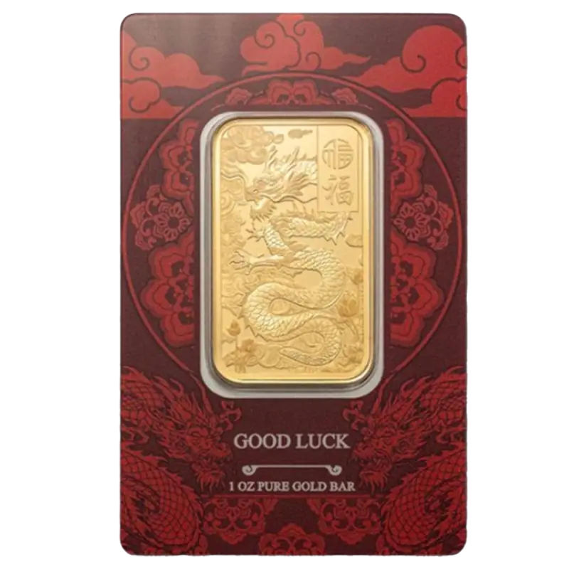 1 oz Lingote de Oro Good Luck Dragon | PAMP | StoneX Bullion