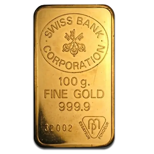 100g Lingote de Oro | Swiss Bank Corporation