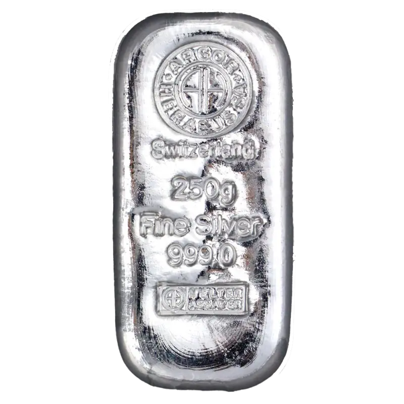 250g Lingote de Plata | Argor-Heraeus | StoneX Bullion