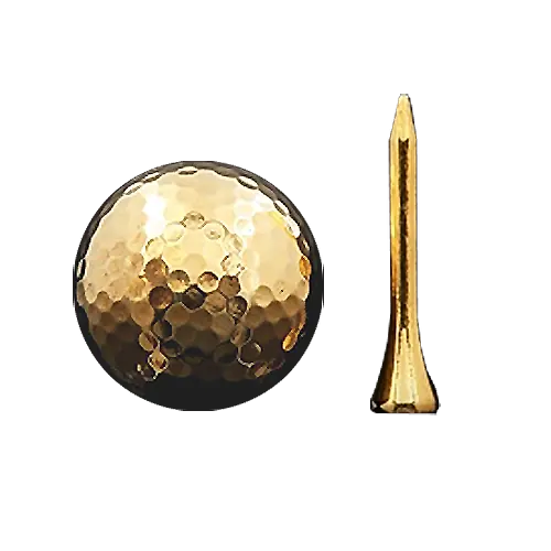 Golf Ball and Tee | Gold embellished